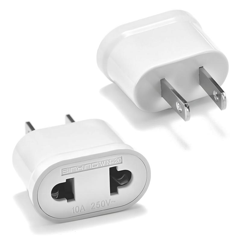 変換プラグ 2個入り 海外用 欧州規格→日本規格 1対1変換プラグ 変換器 ヨーロッパ電器対応 2穴フラットタイプ 軽量小型 家庭/オフィス用/旅行 簡単接続✨【製品概要】欧州(SE/Cタイプ)→日本(Aタイプ)変換専用アダプター。定格：2...
