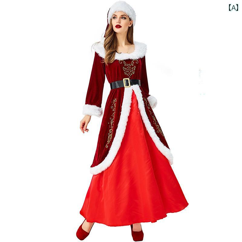 クリスマス コスチューム 大人 女性 かわいい サンタクロース スーツ ケープ ホリデー パーティー ドレス ステージ パフォーマンス 服ブランド: Lei Beila対象年齢：18～25歳サイズ: S M L XL XXL XXXL色の分...