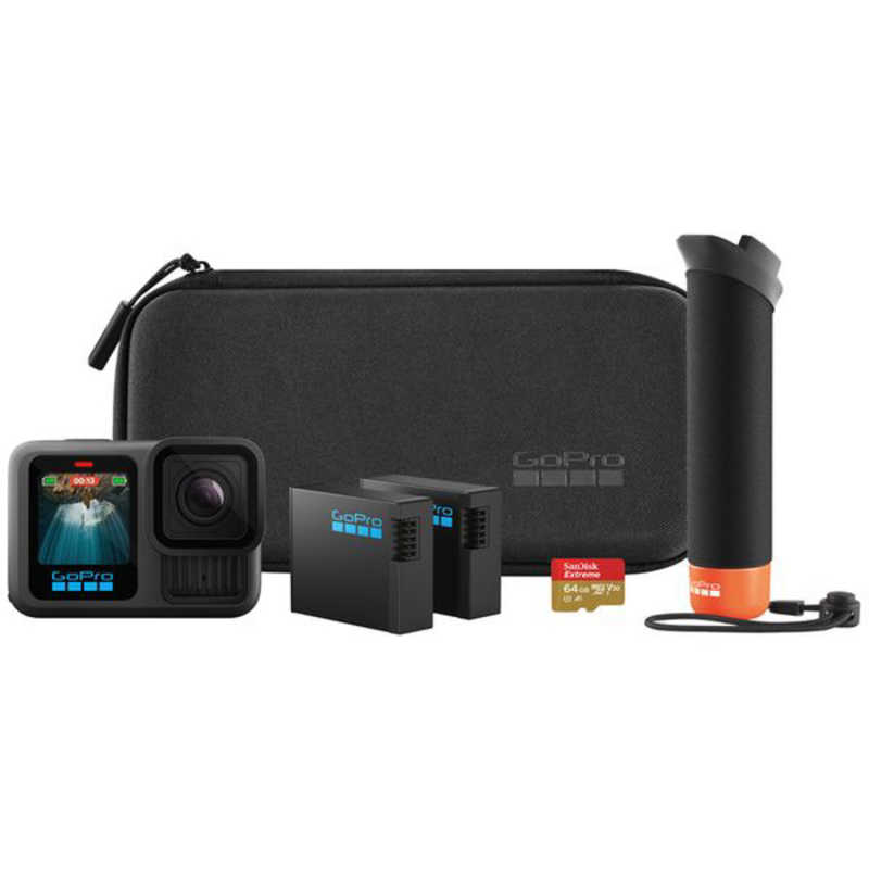 GOPRO HERO13 Black+アクセサリーセット CHDRB-131-FW 新品・未使用商品！ 5.3K 60フレーム/秒のビデオ、HyperSmoothブレ補正、GoProの主要な特徴を備えた、最新技術でクリエイティブの可能性を無...
