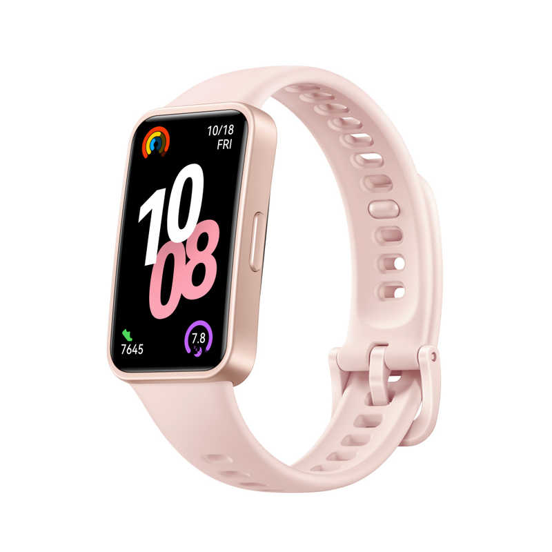 HUAWEI Band 10 ピンク スマートウォッチ 快適な付け心地 情緒モニタリング 24時間睡眠管理 14日間持続バッテリー 急速充電 LINE通知 睡眠時呼吸乱れ検知 薄型軽量 カスタマイズ可能な情報表示 フルオロエラストマーベルト...
