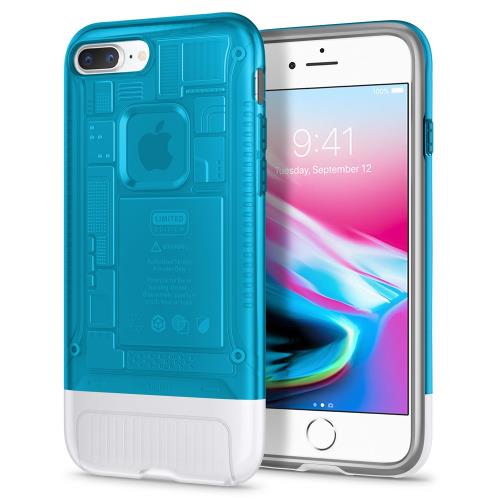 【Spigen】 「iMac G3 20周年限定版」 iPhone8 ケース iMac 完全再現 Classic C1 耐衝撃 米軍MIL規格取得 スケルトンデザイン 054CS24426 (ブルーベリー) 新品・未使用商品！ ●耐久性の高...