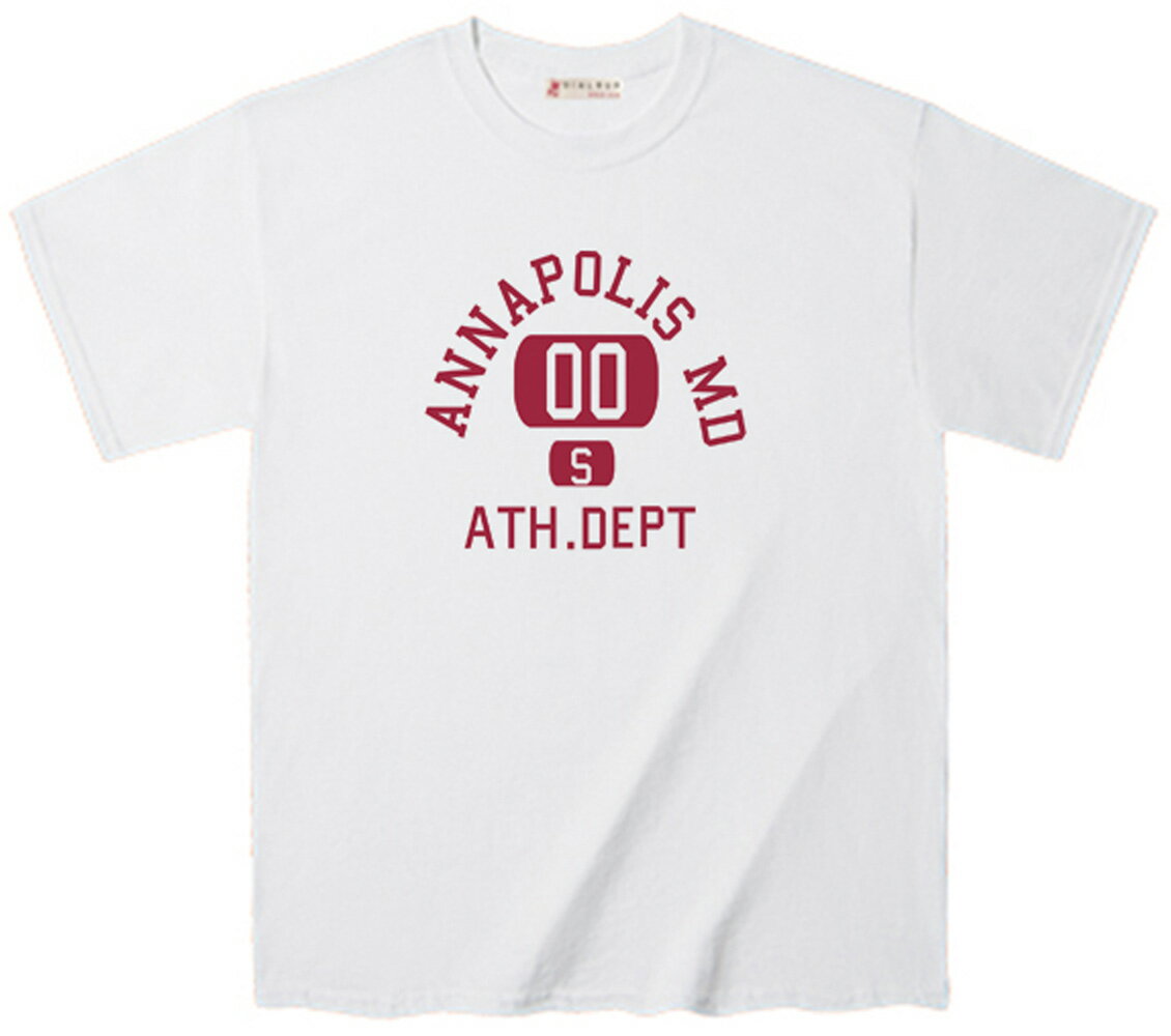 海軍士官学校の町として知られるメリーランド州、アナポリスのナーヴァルアカメデミーのカデットTシャツ。ぐいっとアールを描いたアーチが特徴。4段からなるカテッドデザインはなかなか見当たりません。いっぱい着こなして自分だけのオリジナルTシャツを目...