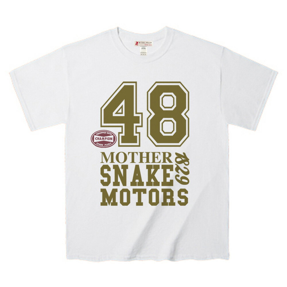 48 スネークモーターズの記念Tシャツ タイポのバランス、カラーリングといい文句なし！ 48回のチャンピオンに輝く歴史のあるチームです。 ちなみにこれはデザイナーが考えた 架空のチームですのであしからず。 ●S ：身丈 71 身幅 46 裄...