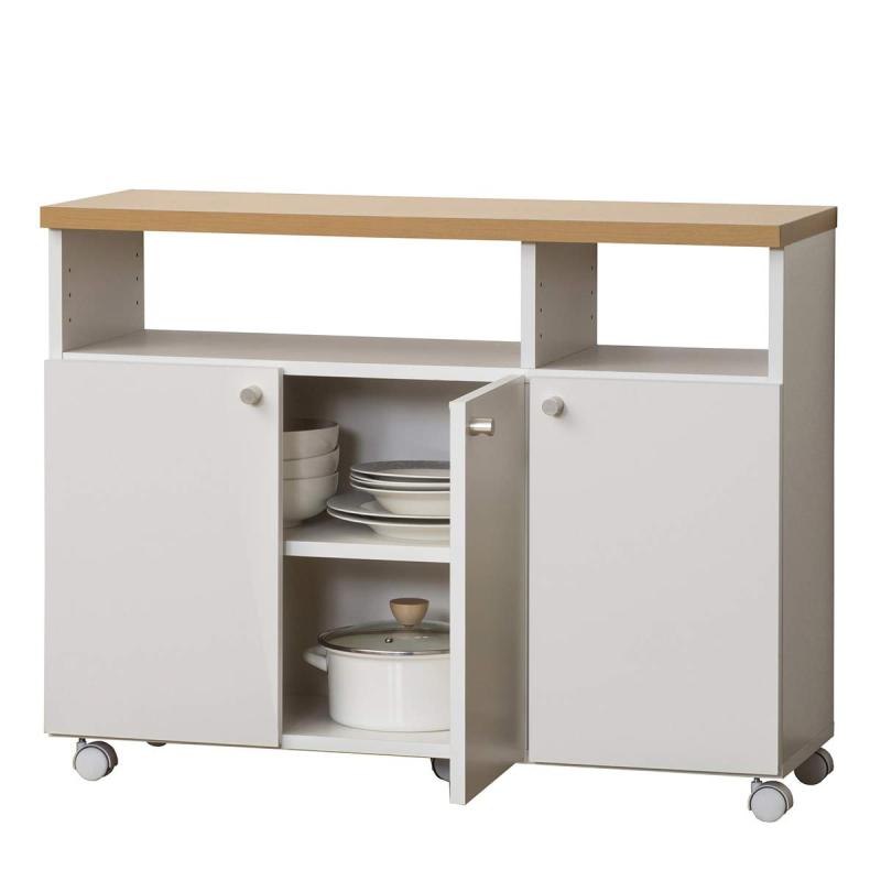 クロシオ キッチンラック ホワイト 幅90cm スマートワゴン90 KD キャスター付き おしゃれ スリム 040161 AKU1005294薄型なのに収納力抜群のキッチンワゴンです。ダイニング・キッチンで食品や調味料などを収納したり、リビ...