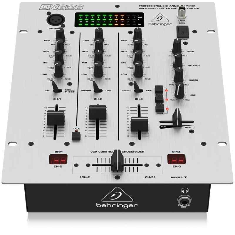 BEHRINGER ベリンガー BPMカウンター搭載 3チャンネルDJミキサー DX626-PROMIXER大幅に改善されたフォノプリアンプを備えたもう1台つなげる3チャンネルDJ ミキサー。ローノイズです。2CHの BPM カウンター搭載...