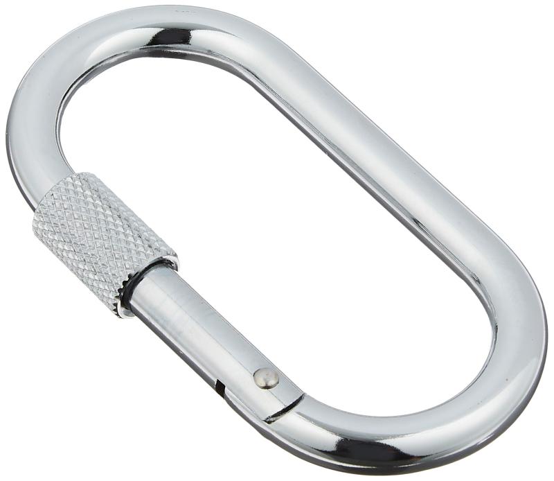 123(ワンツースリー) カラビナ 鉄ダブルストッパー KA10WD(mm):10S(mm):18L(mm):56使用荷重(kN):1.27W(mm):109スチール(ニッケルクロムメッキ)