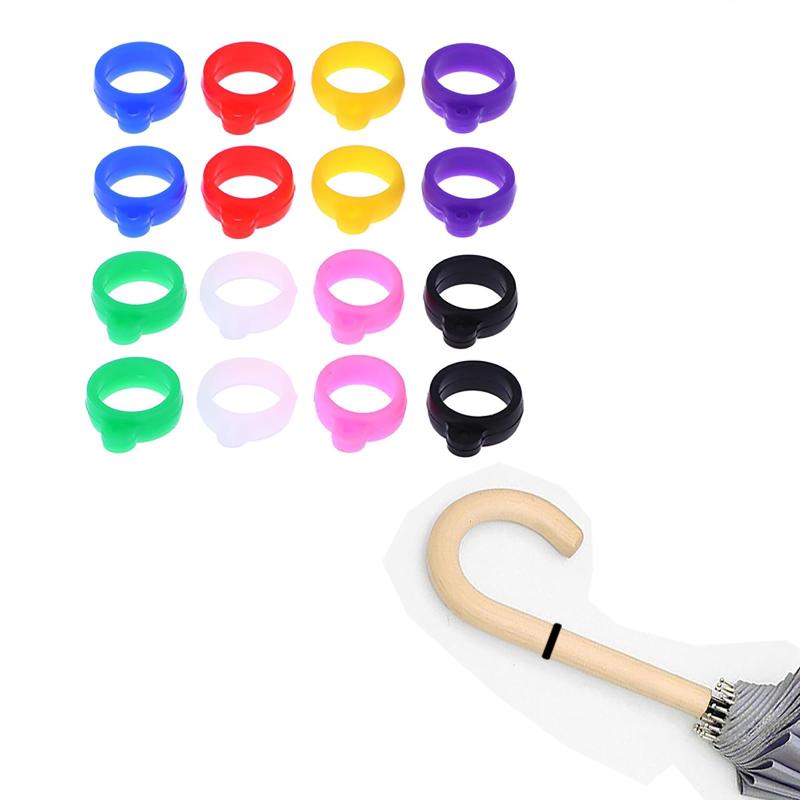 GOODCHI アンブレラマーカー 傘 目印 16個 シリコン製 傘 留め具 傘の目印 スーツケース目印 盗難防止 目印リング 13-25mm適応【商品仕様】セット内容：8色×各2個、計16個のセット。サイズ：内径約13mm、外径約17mm...