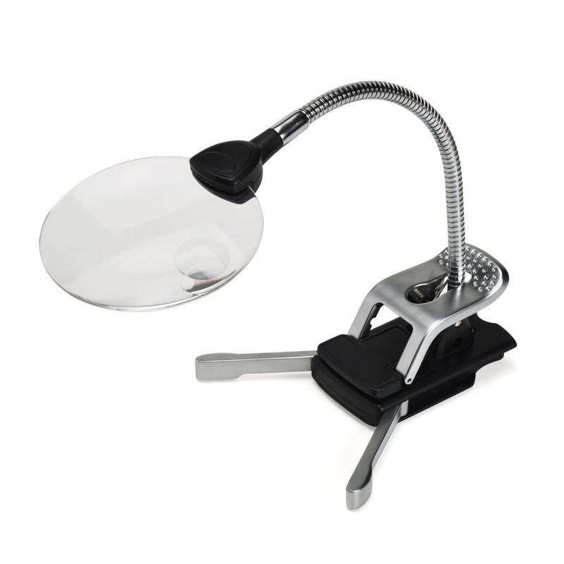 サンワダイレクト スタンドルーペ 拡大ルーペ 拡大鏡 LEDライト付 クリップ対応 400-CAM019/LPE014自立できるスタンドタイプのLEDライト付きルーペです。