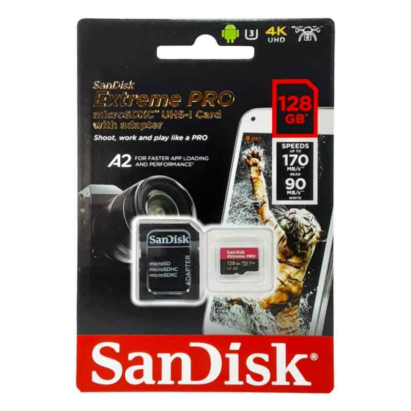 マイクロSD 128GB サンディスク Extreme PRO microSDXC A2 SDSQXCY-128G 海外パッケージ品容量：128GB 最大読込速度：170MB/s 最大書込速度：90MB/s サイズ：15 mm x 11 m...