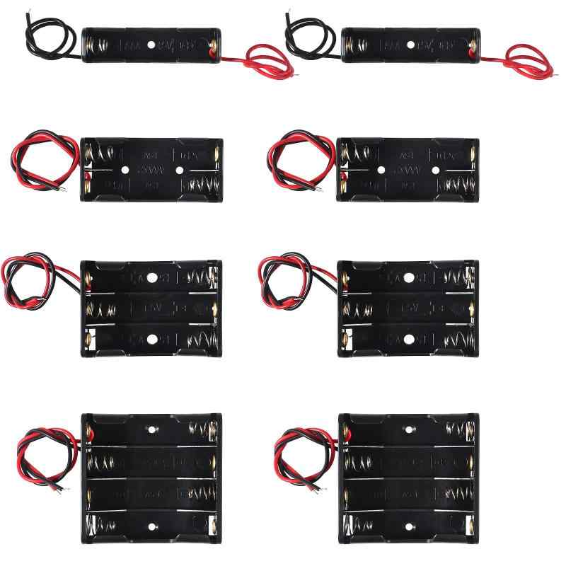 DIANN 8pcs AAA Battery Holder Set 1/2/3/4xAAA Holder Case 1.5V AAA Battery Box with Wires for Electric DIYパッケージ内容:8ピースと4...