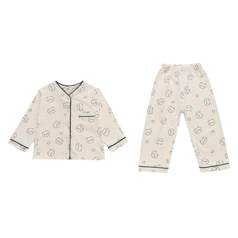 [Jaydyequ] パジャマベビー服ウェア男の子ボーイズ春秋夏服長袖部屋着寝間着上下セットルームウェア子供キッズルームウェア贈り物前ボタン綿の素材、柔らかくて赤ちゃんの肌に優しい。洗濯しても傷みにくく型崩れしにくい丈夫な素材です。通気性に...