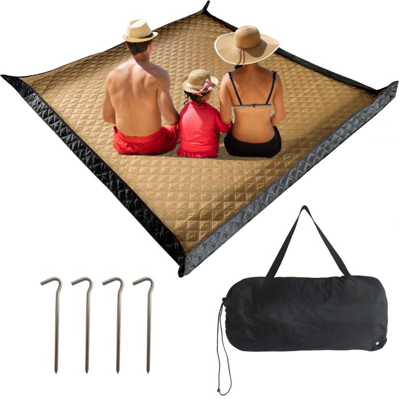 NewBピクニッレジャーグランドシート厚手防水大判 レジャーコンパクトおしゃれ大きい野餐垫テントインナーマットキャンプ アウトドア 3人用1.オーガナイザーバッグのサイズが合わない場合は、交換を承ります。2. 厚みがあるため、座り心地が柔ら...