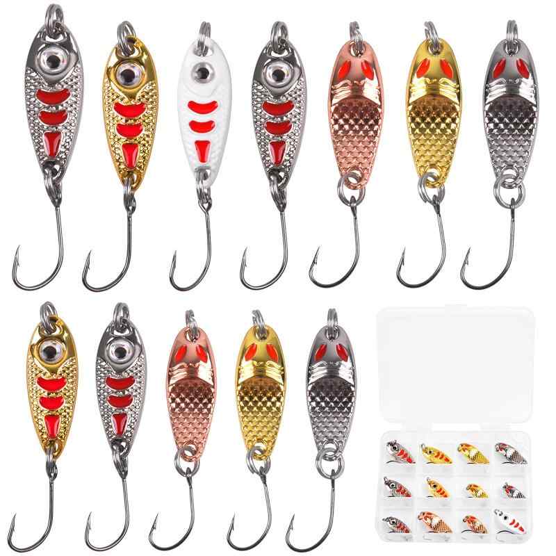 SILANON 12色 ルアー スプーン セット 3.5g/5g メタルスプーン 渓流釣り 管理釣り場 スプーン ルアー ニジマス エリアトラウト ヤマメ イワナ ヒメマス 収納ケース付き