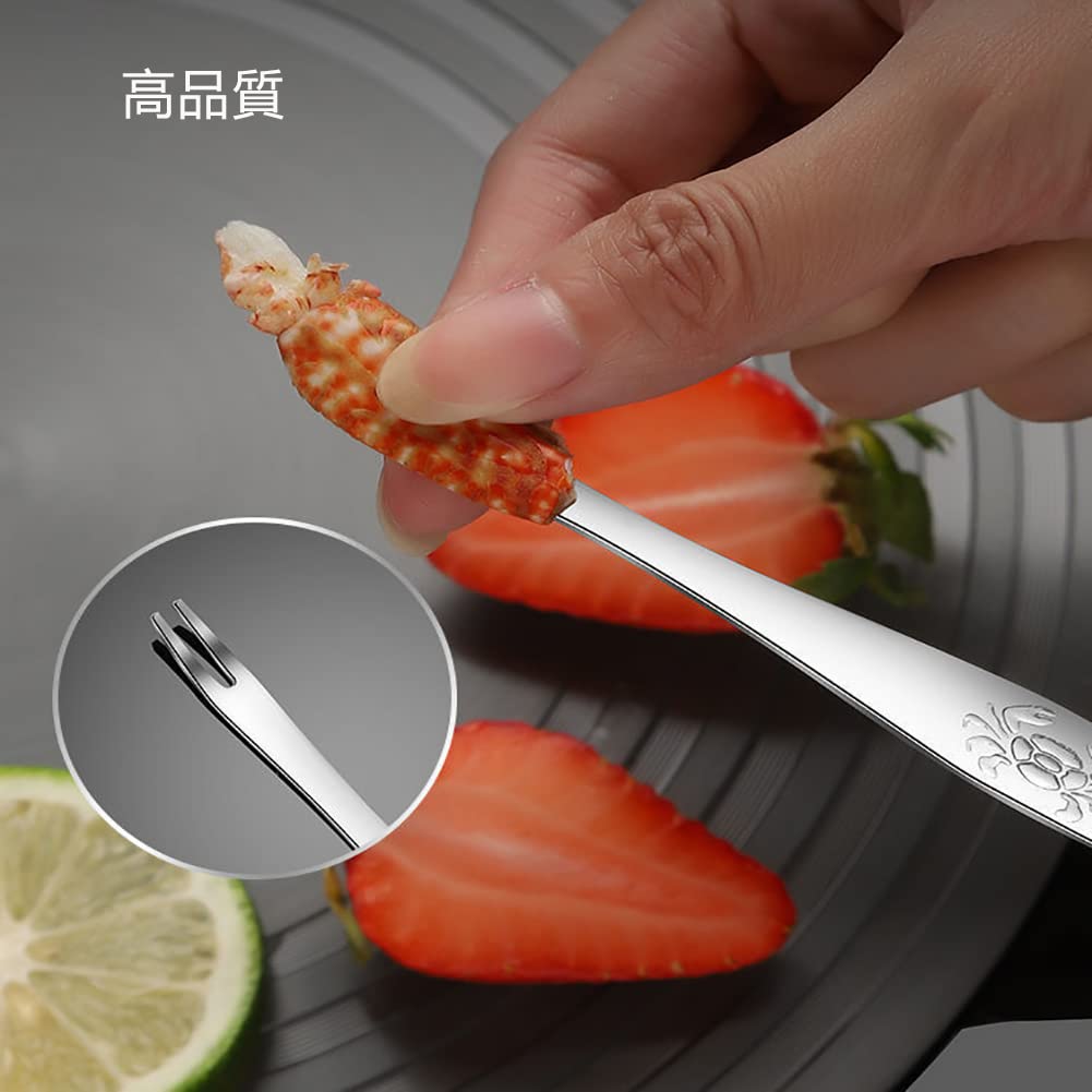【5本セット】カニを食べるための五点セットには、カニ肉を切るためのハサミ、二つの小さなフォーク、二つの小さな針が含まれています 、収納ケース付き。。【材質】：ステンレス鋼+亜鉛合金 。高品質のステンレス鋼材料、頑丈で耐久性。サビに強く耐久性...