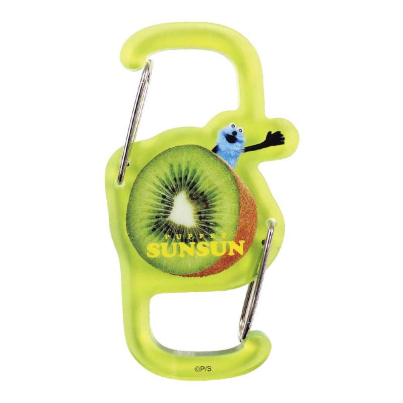 ティーズファクトリー T'S FACTORY ホルダー パペットスンスン ツインカラビナホルダー キウイフルーツサイズ(約):W47×D5×H86mm以内材質:アクリル・金属原産国:中国