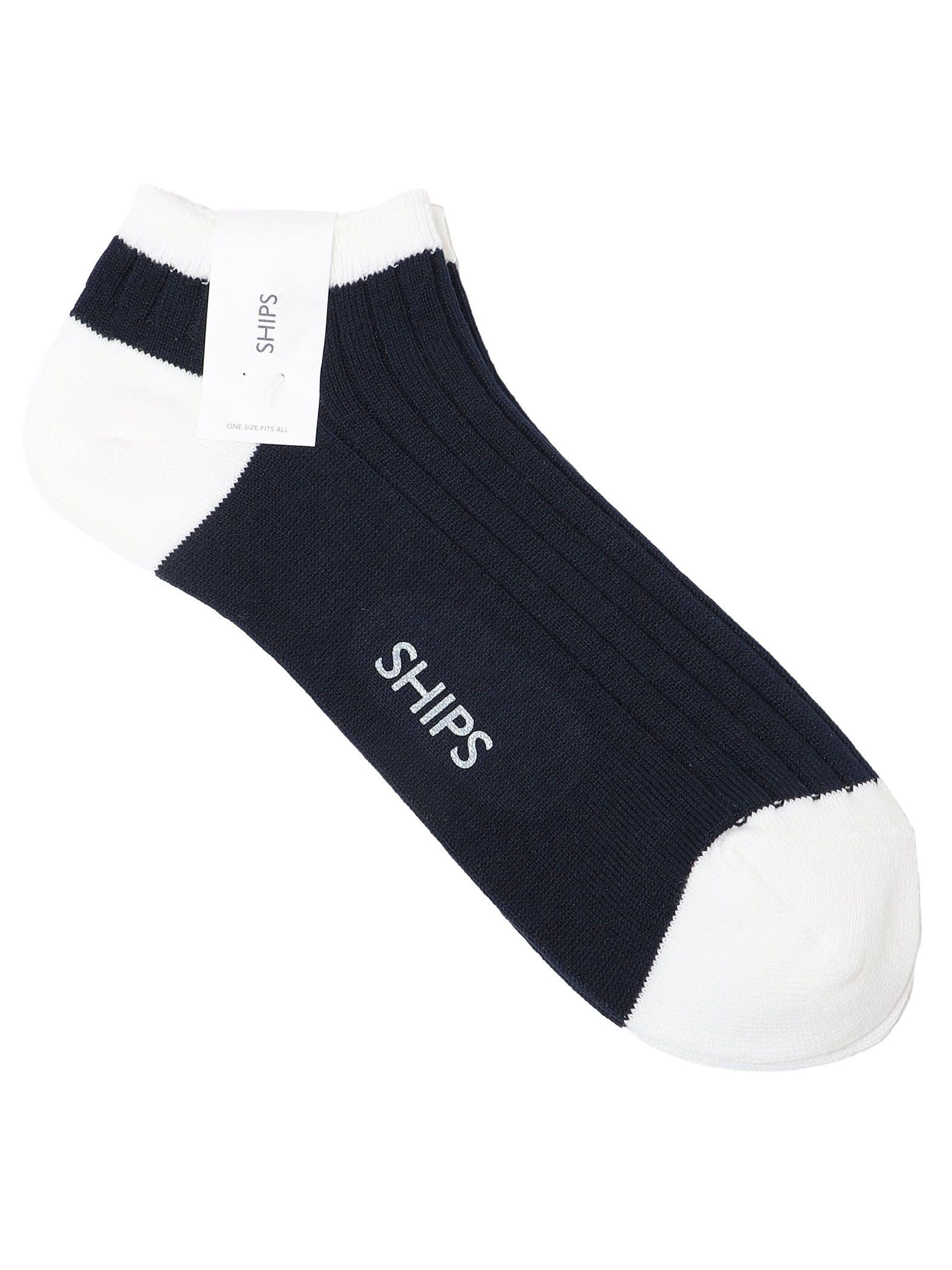[原産国]: 日本。SIZE:ONE SIZE 高さ:7.0cm[シップス] ソックス 3BLOCK アンクル リブ ソックス メンズ 118031099 ネイビー ONE SIZE / Free Size