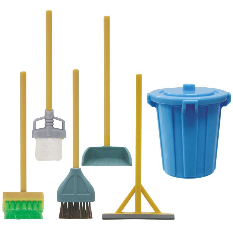 KOKUBO(コクボ) mini おそうじ道具 6種セット デッキブラシ ちりとり トンボ ほうき モップ ゴミ箱 コレクション デスク 洗面所 水まわり ミニチュア おしゃれ かわいい コレクション 4016【mini デッキブラシ】[サ...