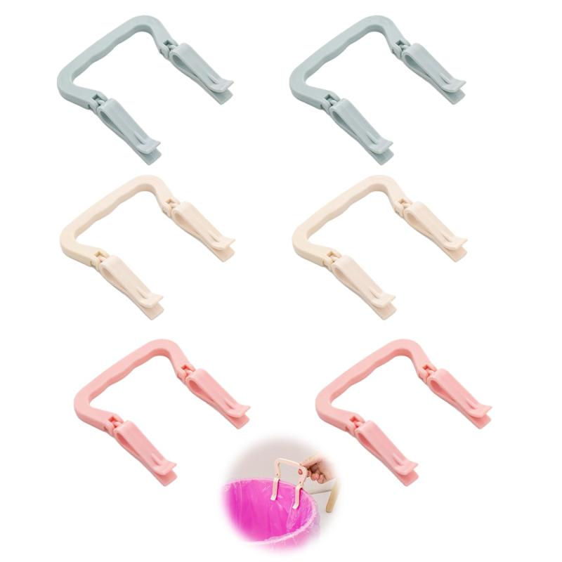 PAVIKE ゴミ袋ホルダー クランプ レジ袋 ゴミ箱 袋クリップ 6個 ゴミ箱 袋止め ゴミ箱クリップ レジ袋 ゴミ箱 ズレ防止 固定 滑り止め 強力 ゴミ袋を固定する ゴミ箱滑り止めクリップ ゴミ箱✦【滑り止めハンドル】この キッチンゴ...