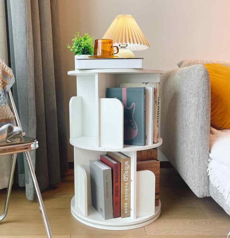 Heehee 回転本棚 360 ディスプレイ フロアスタンディング 本棚収納ラック 子供&amp;大人用 多機能本棚オーガナイザー本棚は純粋な天然パイン材製で、塗装は一切使用していません。滑らかなエッジで手作業でやすりで磨かれています。 塗...