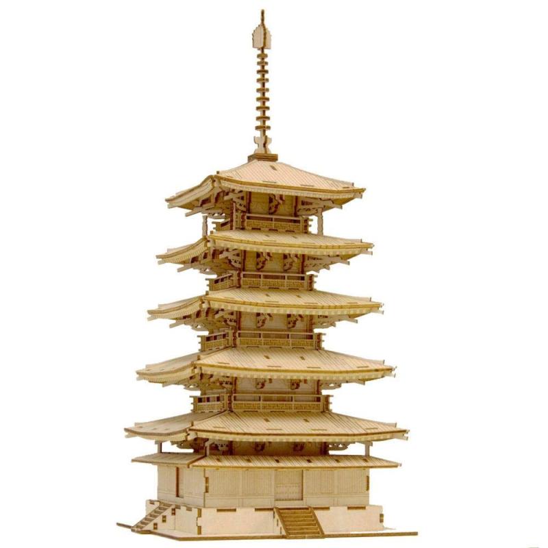 Wooden Art ki-gu-mi 五重の塔対象年齢:15歳以上難易度:148×148×302mm接着剤・工具不要、取扱説明書付き組み立てる必要がある