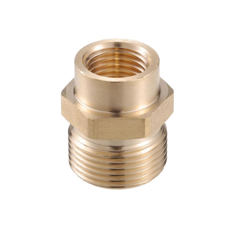 VekAuto 圧力洗浄機コネクター M14x1.5から14mm M22x1.5メスとオスのアダプターブ ラス製ホースコネクター 圧力洗浄機クイックコネクト用 真鍮製 銅色ユニバーサルフィット - 圧力洗浄機コネクターはほとんどの圧力洗浄機...