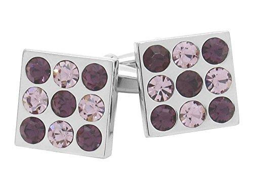 カフス スクエア 【ツートーン アメジスト】 クリスタル 結婚式 パーティ プレゼント鮮やかなスクエア型のカフスクリスタルが入っているものがお好みの方にお勧めのカフスです。アメジスト色で袖もとのおしゃれを演出します。台座もしっかりした作りで...
