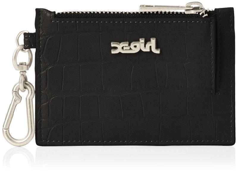 [エックスガール] IDカードケース FAUX CROC CARD CASE レディース BLACK Free Sizeエックスガールのカードケース