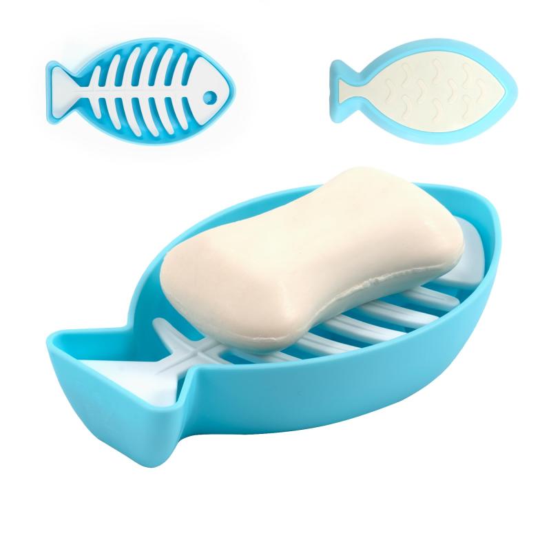 Li&amp;Zhao Dish with Drain Soap Holder Easy Cleaning Soap Saver Dry Stop Mushy Soap Tray