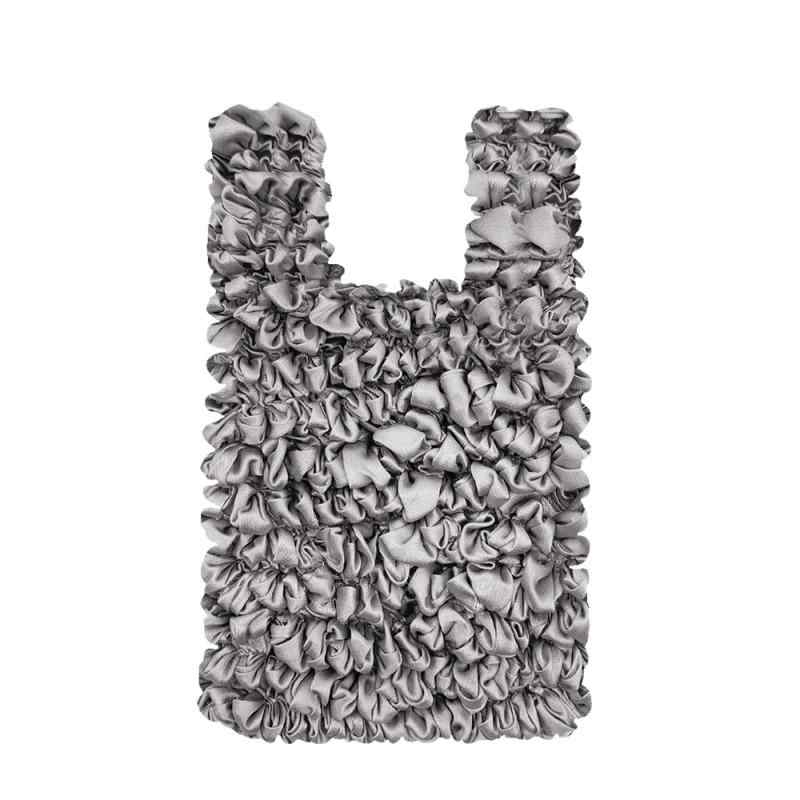 [FRACARKOS] エコバッグ 大容量 しぼり 伸びるエコバッグ サテン 絞り 折りたたみ 不要 レジ袋 お買い物バッグ 伸縮