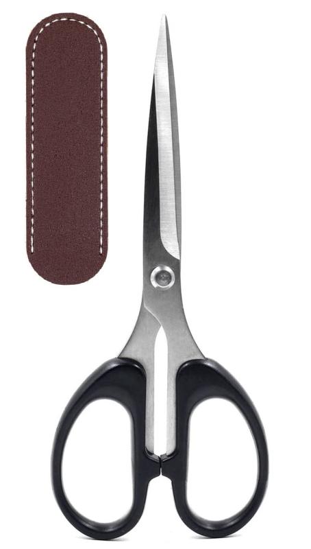 三花 布切りはさみ 革ケース付 サクサク切れる カットワーク つまみ細工 洋裁 手芸 断ち切り 事務用 裁縫 多用【 手の小さな方に最適使いやすい16cmコンパクトサイズ】全長16cm、重さ約44gの軽量ボディ。裁ちばさみでは大きすぎると感...