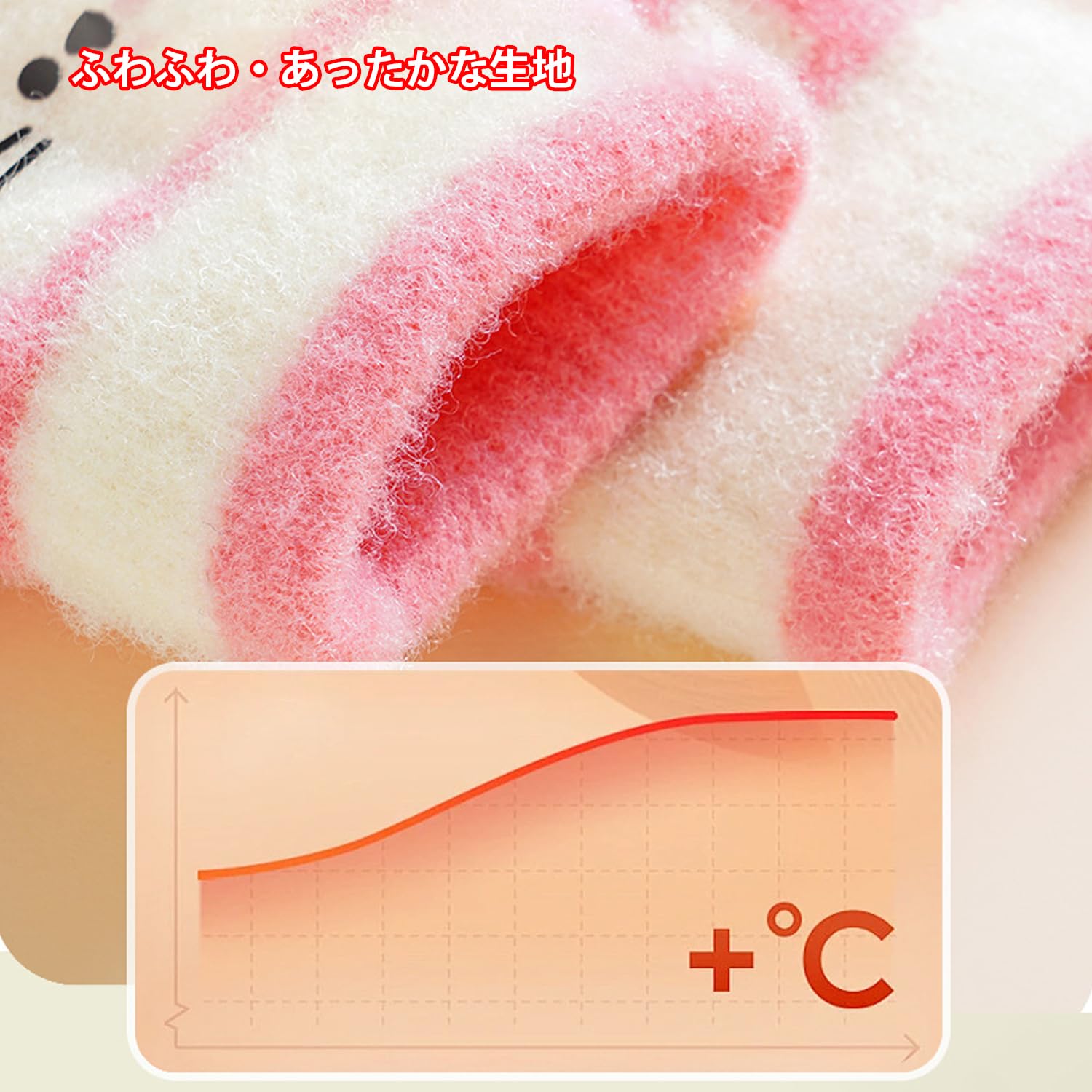 素材：この子供ニットグローブ厚手のふわふわ保温素材を使用し、肌触りが柔らかく、保温性に優れています。。サイズ：長さは約13cm、掌幅は約6cmです、お勧め1-4歳のお子様。特徴：このベビーグローブは5本指デザインで、おしゃれで可愛い猫のプリ...