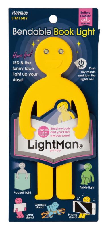 レイメイ藤井 LED ブックライト ライトマン腕と脚が付いたLEDブックライトで、好きなポーズに曲がります。色ごとに表情が違うので、好きな笑顔が選べます。素材:ABS、ポリカーボネート、シリコン、金属サイズ:高さ6.3 x 幅2.8 x 奥...