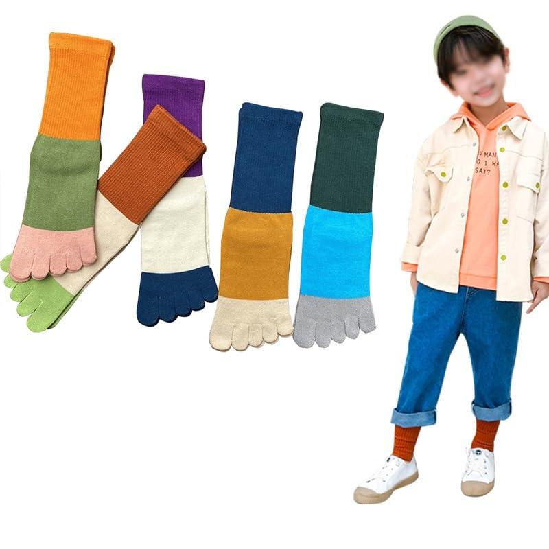 [Lettyhe] キッズ 5本指ソックス 子供 靴下 キッズ ショートソックス くつ下 男の子 女の子 スポーツソックス ジュニア 暖かい 可愛い 元気 通園 小学生 保温 吸汗サイズ：19.0-23.0 cm/6∼12歳素材が綿で抗菌、...