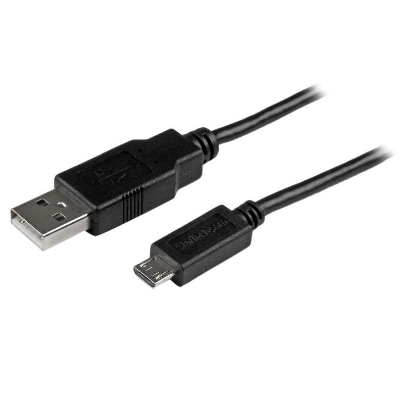 StarTech.com USB 2.0 - マイクロUSBケーブル／2m／Type-A to Micro USB／オス-オス／データ転送・同期用 USBAUB2MBKスリムなMicro USBコネクターアルミマイラー箔と編組シールドを採用...