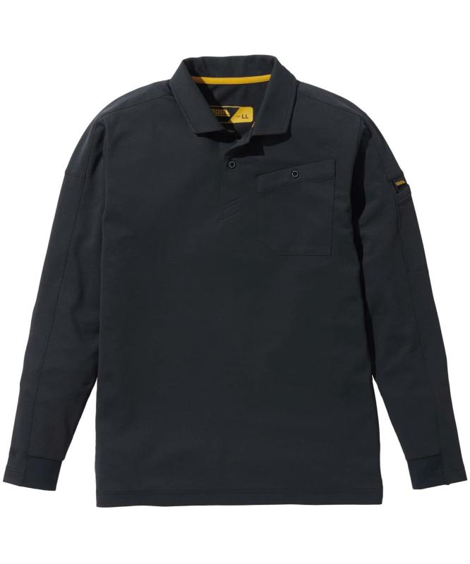 [寅壱] 作業服 作業着 5880-614 長袖ポロシャツ S-5L 年間 レギュラーフィット(3L 77.スミグレー)