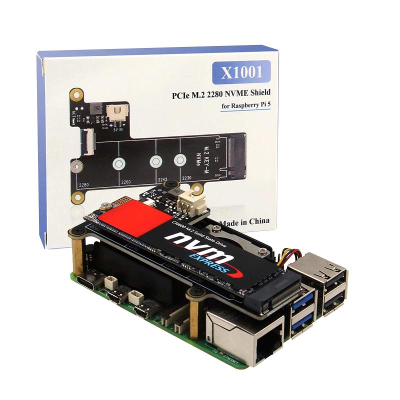 Geekworm X1001 V1.1 PCIe NVMe M.2 SSD 2280拡張ボード、Raspberry Pi 5に適用【ご注意】：Raspberry Pi 5とNVMe M.2 SSDとクーラーなどは付属していません【適用対象】...