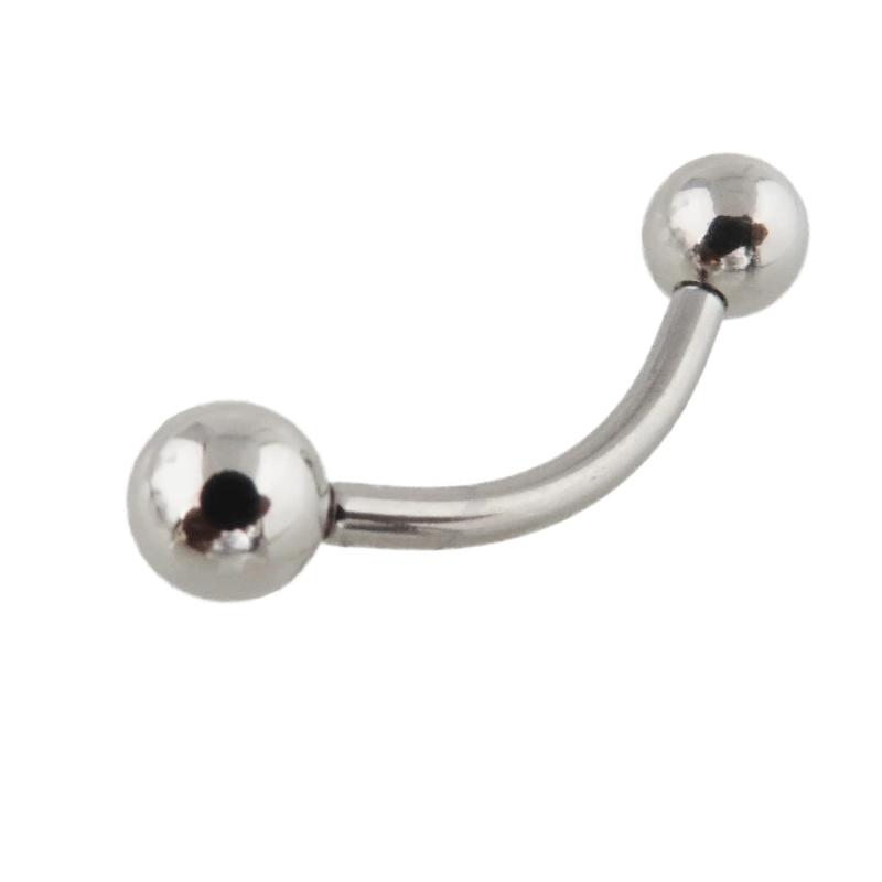 [PIAcollection] ボディピアス バナナバーベル 14G 1.6mm アイブロー へそピアス シルバーカラー 内径 10mm ボール径 3mm 片耳一個売り ステンレス ボディーピアス イヤーロブ トラガス インナーコ素材：ステ...