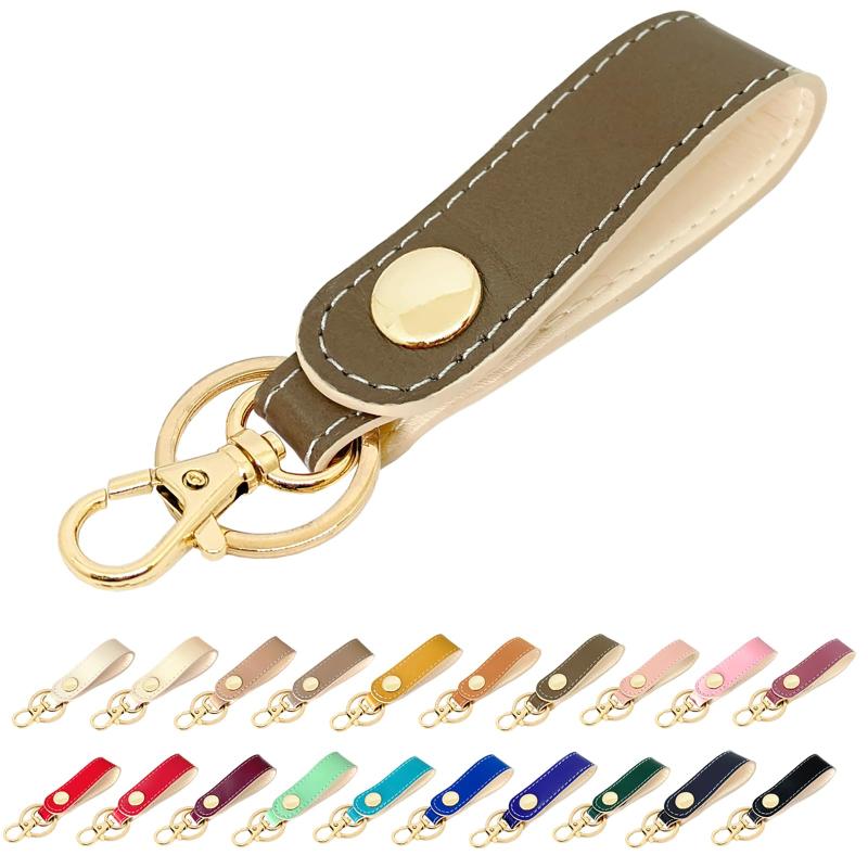 [トレンドエスエスエス] 本革 キーリング クロムなめし スナップボタン ベルト式 キーホルダー バッグチャーム 本革キーリング 牛革 レザー 鍵 カギ レディース メンズ クロム鞣し ちょっと