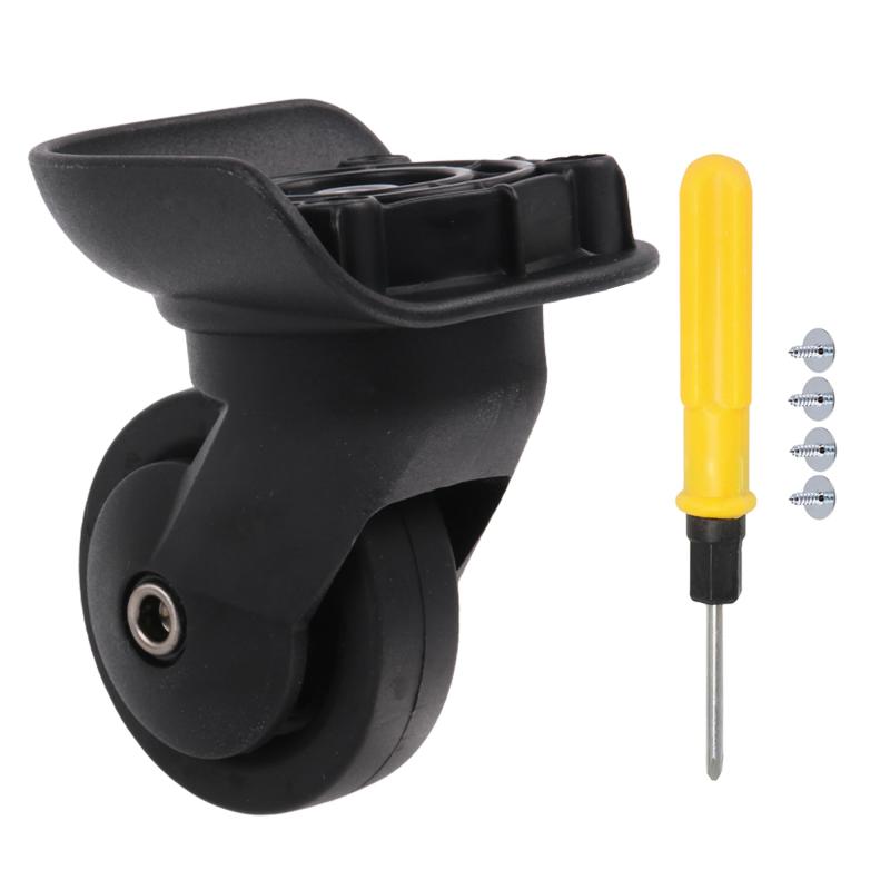 logyues ユニバーサル スイベル キャスター ホイール 左 スーツケース車輪 (1L) 115Wシリーズ W293 ホイール交換 (ブラック)ホイールは高品質のプラスチックで作られており、優れたミュート効果、耐摩耗性、柔軟性を備えてい...