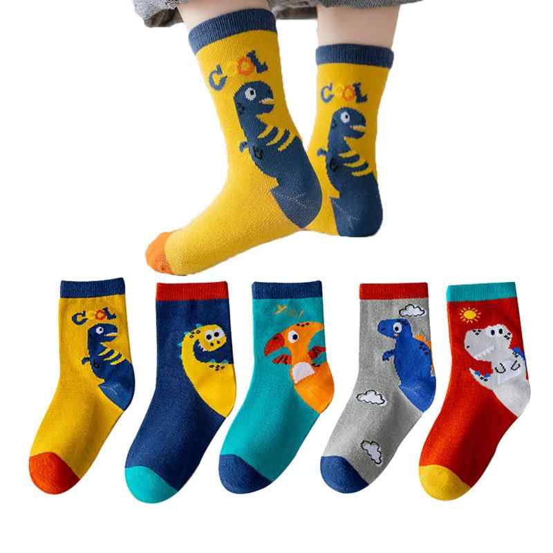 [KOZYTASY] キッズ 靴下 男の子 5足組 子供 綿の素材 通気性 非スリップ 柔らかくて肌 - フレンドリー 1-12歳