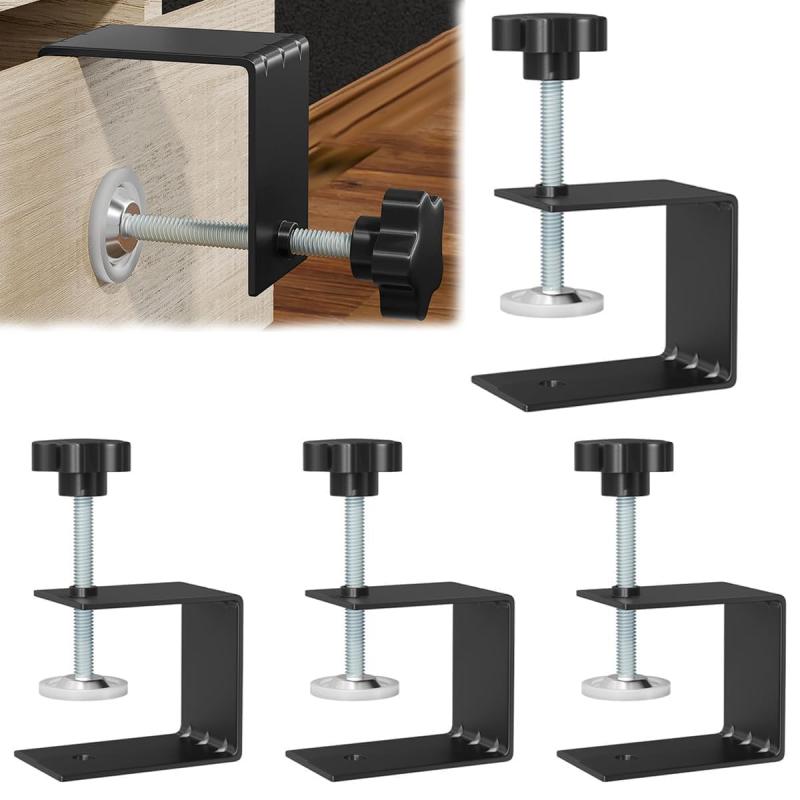 クランプ キャビネットc型クランプ デスク ブラケットクランプ 引き出 クランプ 4個セット 補強金物デスク クランプ キャビネット 固定 木工 調節可能な 寝室 棚受け金具 壁掛け 工 締付 切しっかりした造り: 引き出し取り付け補助具は...