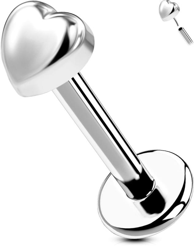 [OUFER Body Piercing] 18G/16G チタニウム螺旋形 Labret 唇スタッド、6/8mm 軟骨用平らな背部 Conch イヤリング、糸なし Tragus 棒押し - ボディ穿孔用宝石類フラットバックピアスはチタン製...