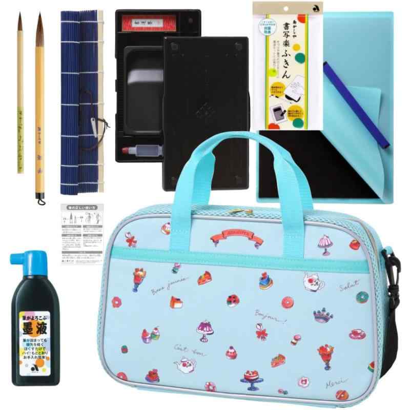 あかしや 書道セット スイーツ 抗菌ふきん付き AF-02AZ特典「抗菌ふきん」サービス【特徴】書写授業に最適全てそろった充実のセット内容【デザイン】デザイナーが手掛けたスタイリッシュバッグ【商品サイズ】W335×D75×H230mm【重量...