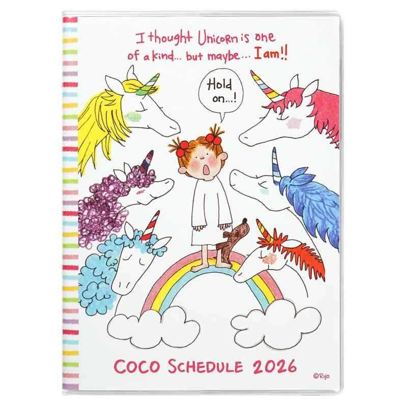 グリーティングライフ ココちゃん 手帳 2026年 A6 ウィクリー ソフトカバー ユニコーン CD-1384-RY (2026年1月始まり)おちゃめでかわいいココちゃんとたくさんの仲間たちが楽しめる、ココちゃんシリーズのコンパクトなA6サ...