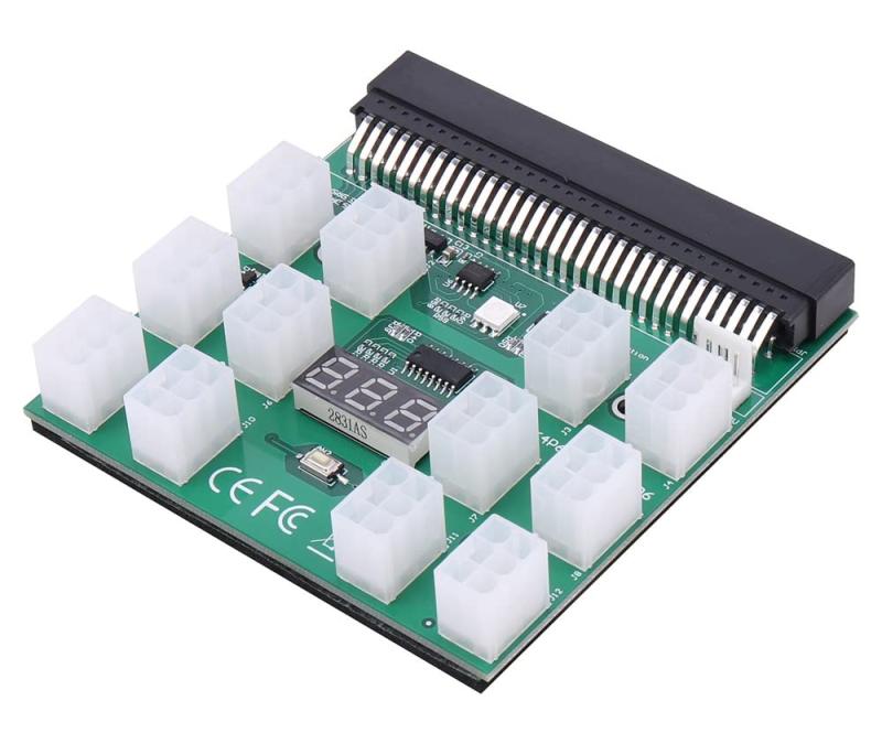Doaemunp HP 1200W 750W PSU GPU マイニング用 PCI-E 12V 64Pin to 12x 6Pin 電源サーバーアダプタブレークアウトボード（アダプタボードのみ互換性があります： 本製品はGPUマイニング電源...