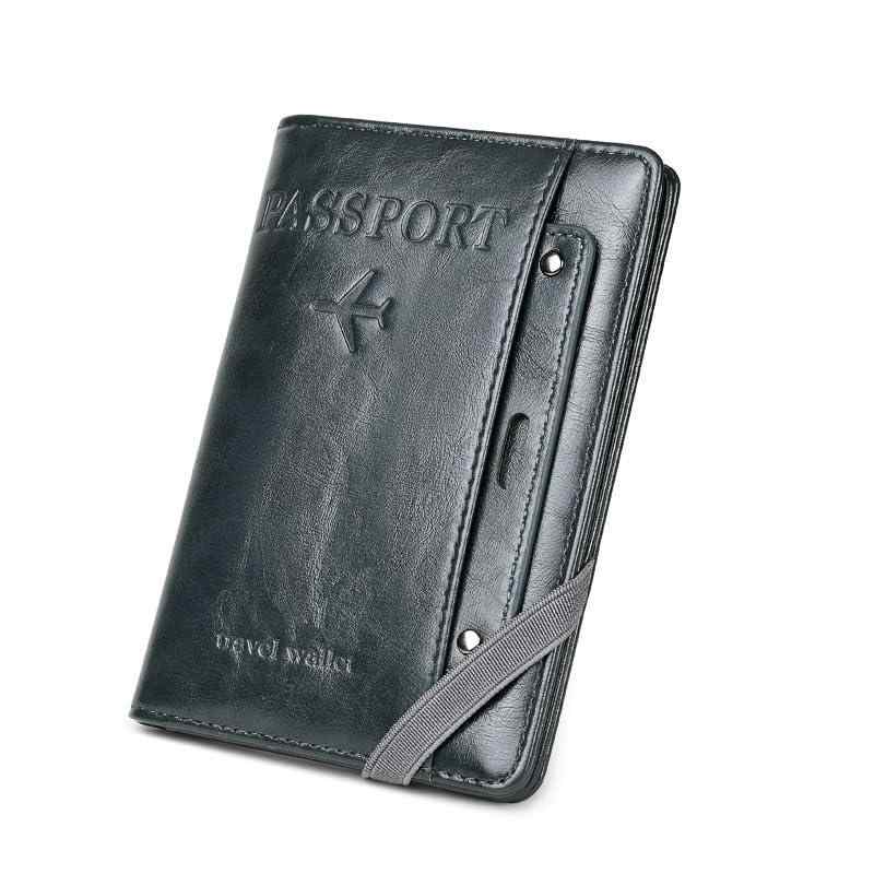 [Kuaikeryet] パスポートケース 多機能収納ポケット スキミング防止 パスポートカバー 大容量 トラベルウォレット PUレザー 軽量 カードポケット多数 おしゃれ 海外旅行 旅行用品【情報防護】遮断技術を採用し、スキミングからパス...