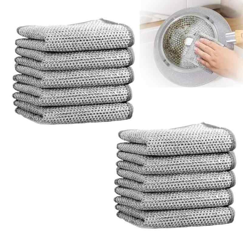 YJRUNFU 金属ワイヤー ふきん 食器洗い ふきん キッチンワイヤー 強力な吸収性ワイヤー 食器用雑巾