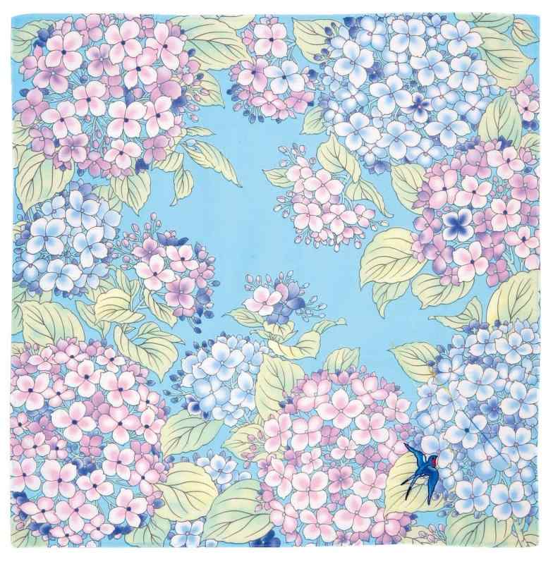 山本仁商店 en.gawa. 刺繡ハンカチ 紫陽花