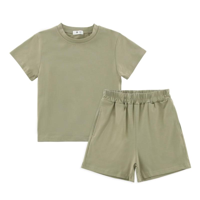[KISBINI] 子供服 半袖tシャツ ショートパンツ 短パン 男の子 女の子 綿 上下セットアップ 夏服 パジャマ キッズ 普段着と部屋着兼用 男女兼用 上着 ルームウェア カジュアル クールネック 90-15特徵：抗菌防臭の特徴があり...