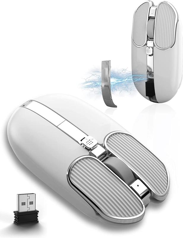 ワイヤレスマウス pixart3065　無線 8ボタン 3200DPI充電式 光学式 高精度 小型 ピアノ超薄型 軽量　静音 2.4GHz 5DPIモード 無線マウス 省エネモード 持ち運び便利 Mac/Windows/Surface/Mi...